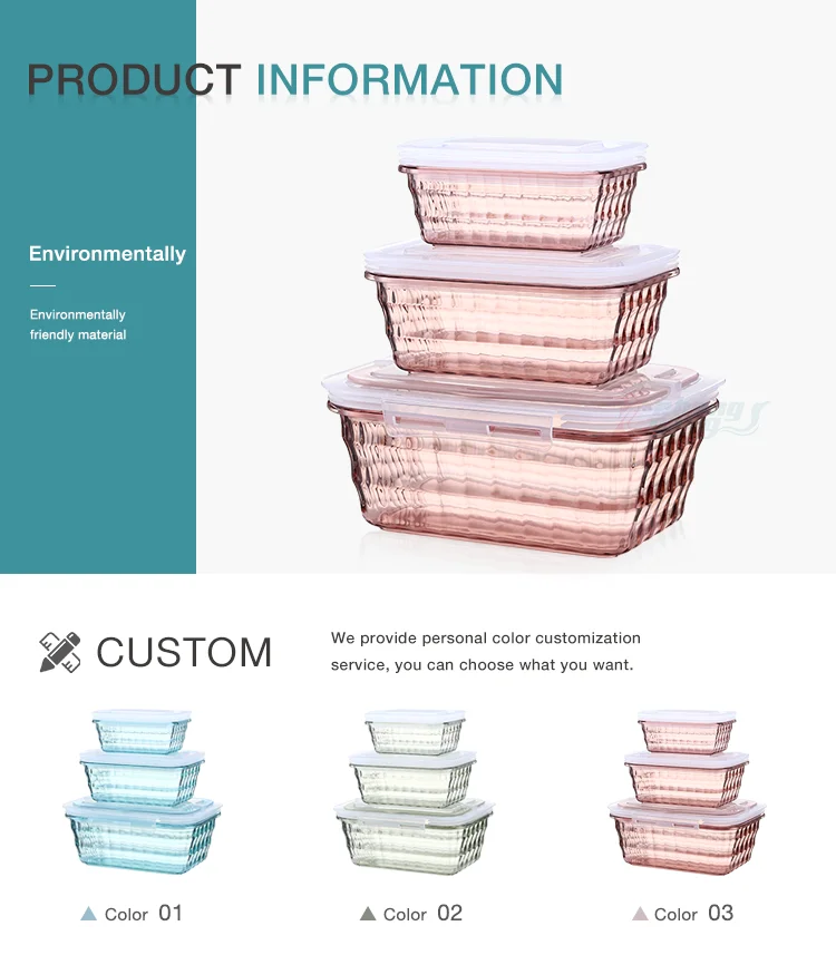 Polypropylene Plastic Dry Food Storage Container Set with Lid