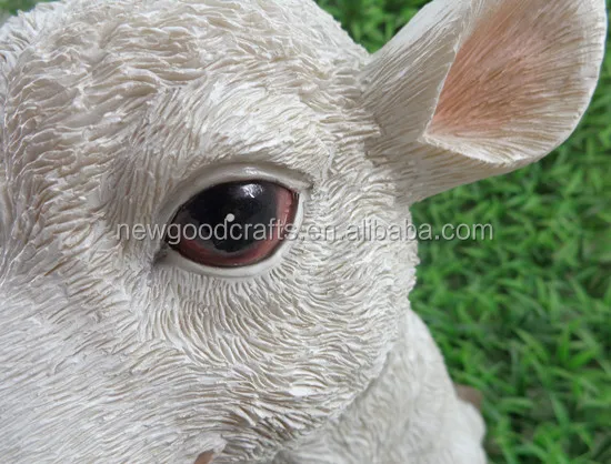 White Resin Sitting Sheep And Lamb Figurine Sculpture Animal Ornament ...