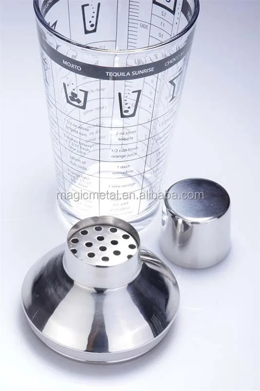 High Quality Stainless Steel Glass Shaker With Scale Cocktail Shaker ...