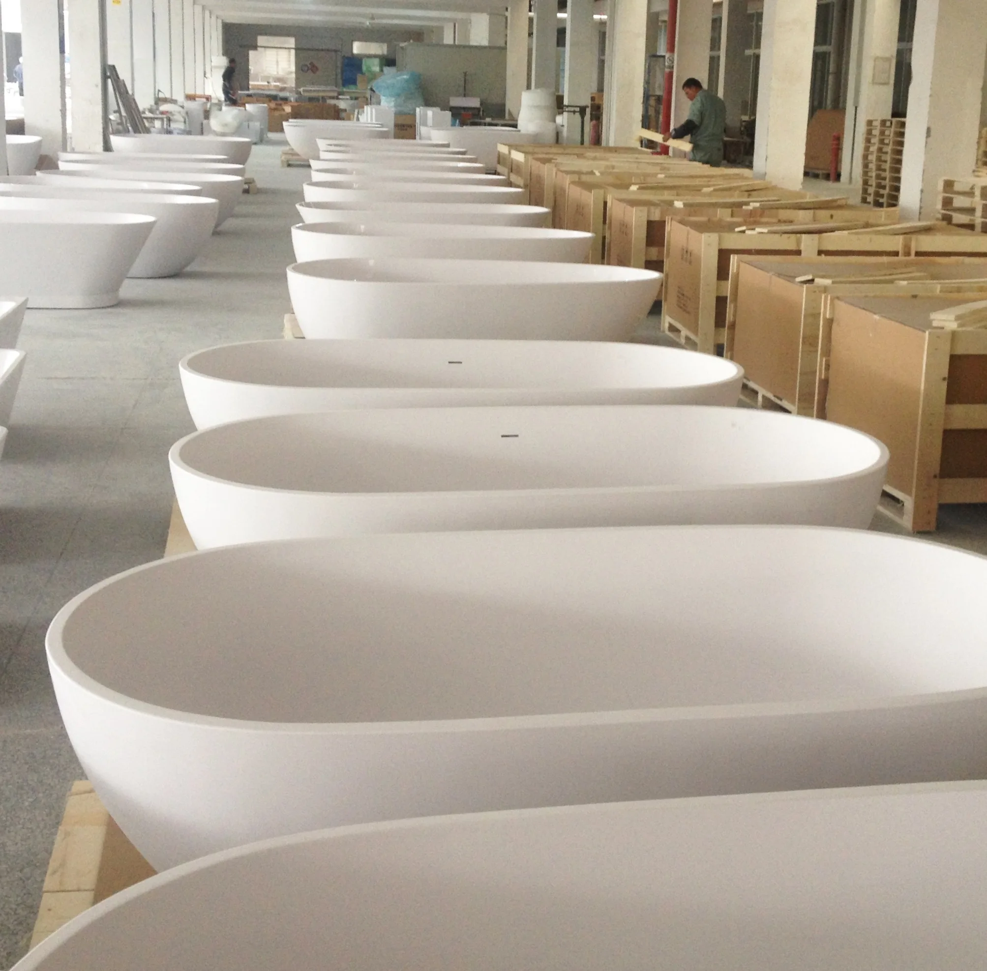 Solid Surface Luxury White Freestanding Acrylic Bathtub For Adults ...