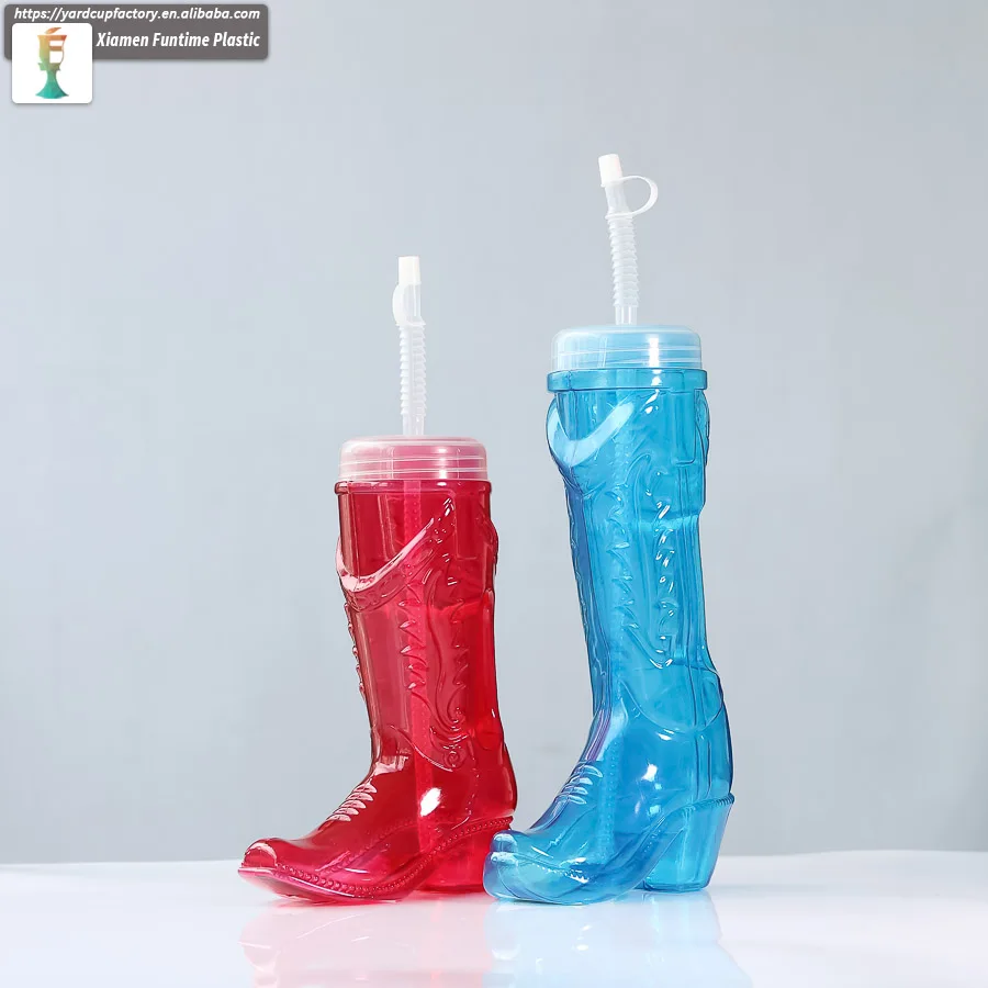 24oz/32oz Beer Plastic Cowboy Boot Cups With Handle - Buy Plastic ...