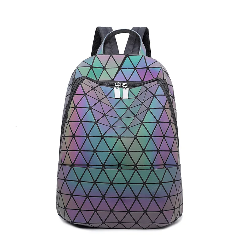 Geometric bag Fashion laptop geometry backpack luminous drawstring ...