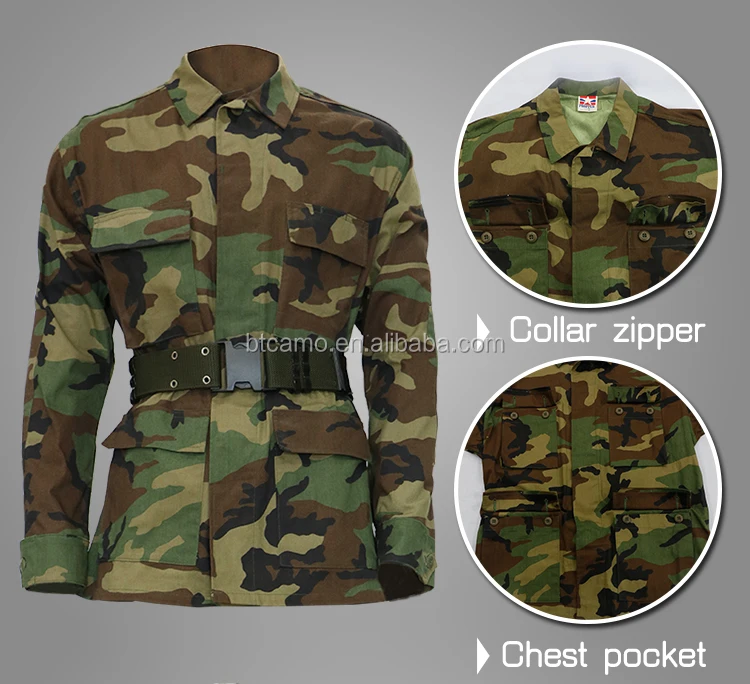 Woodland Camouflage Fabric for BDU Uniform - Durable & Stylish