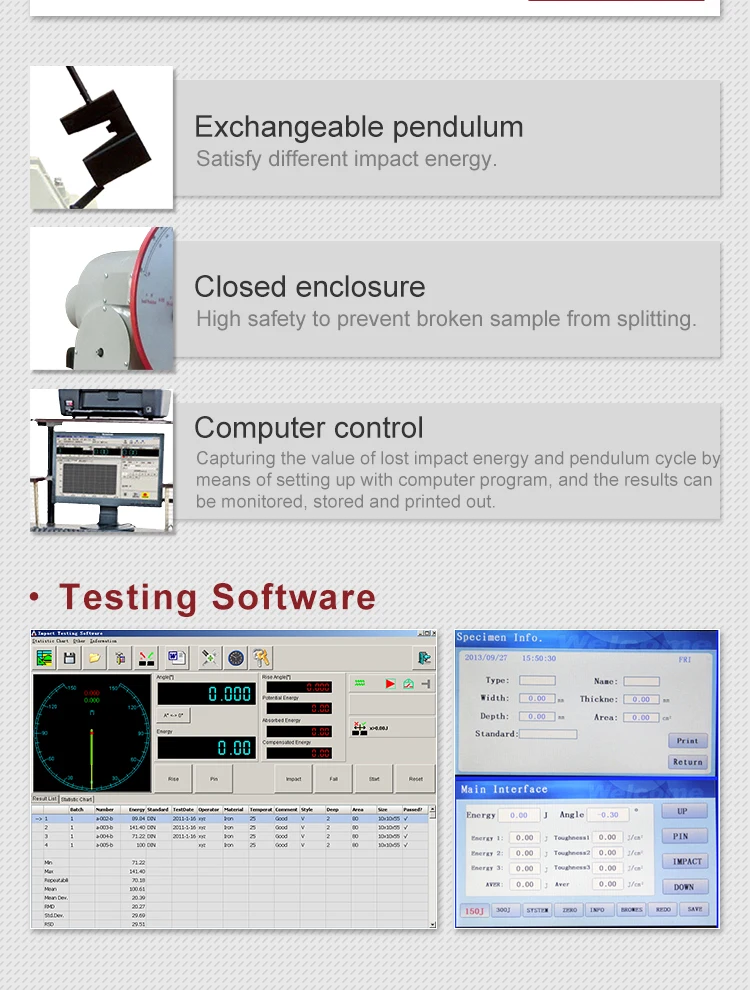 Charpy V-Notch Impact Verification Specimens Testing Machine