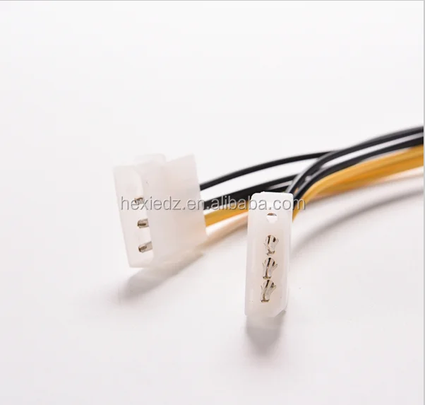 PCI-E Power Cable - 16cm 8 Pin to Dual LP3 3pin Adapter
