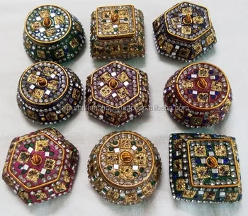 Beautiful Indian Lac Boxes / Traditional Rajasthani Small Jewelry Box ...