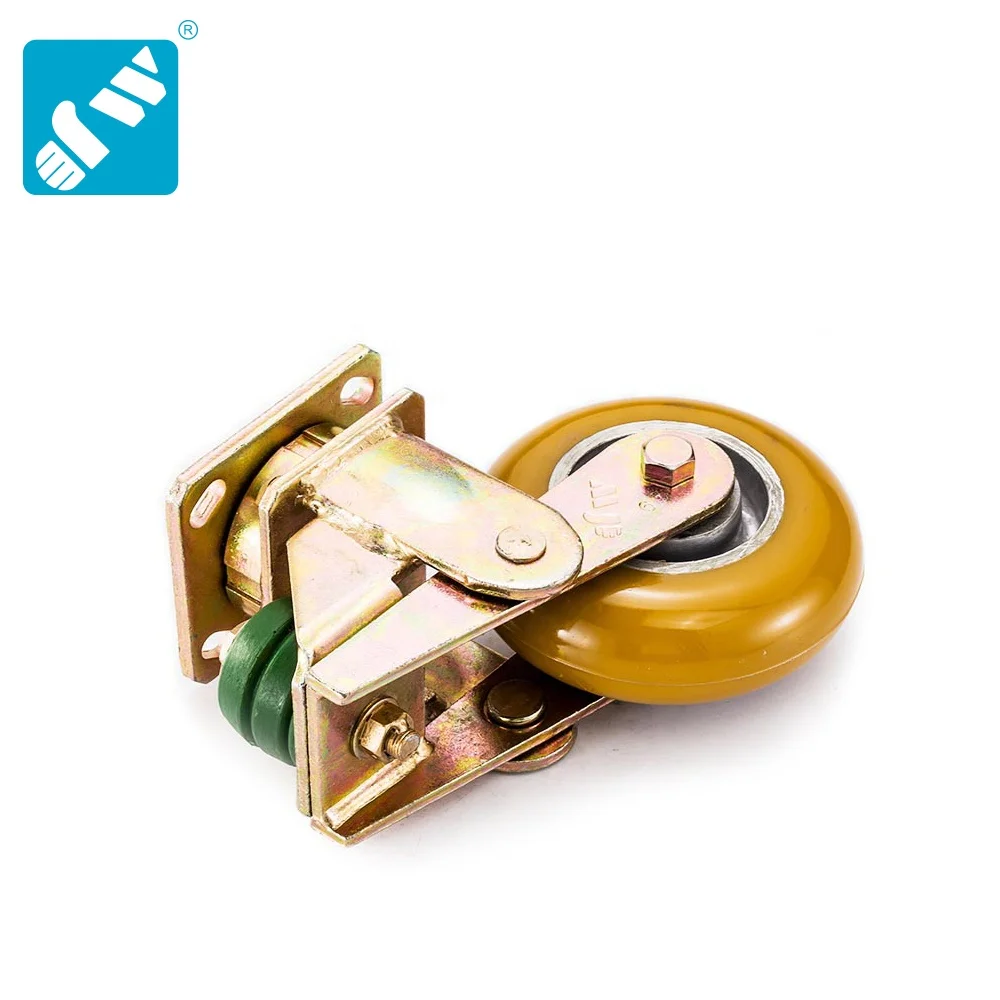 Extra Heavy Duty Swivel Spring Loaded Caster 6/8 Inch Yellow PU on ...
