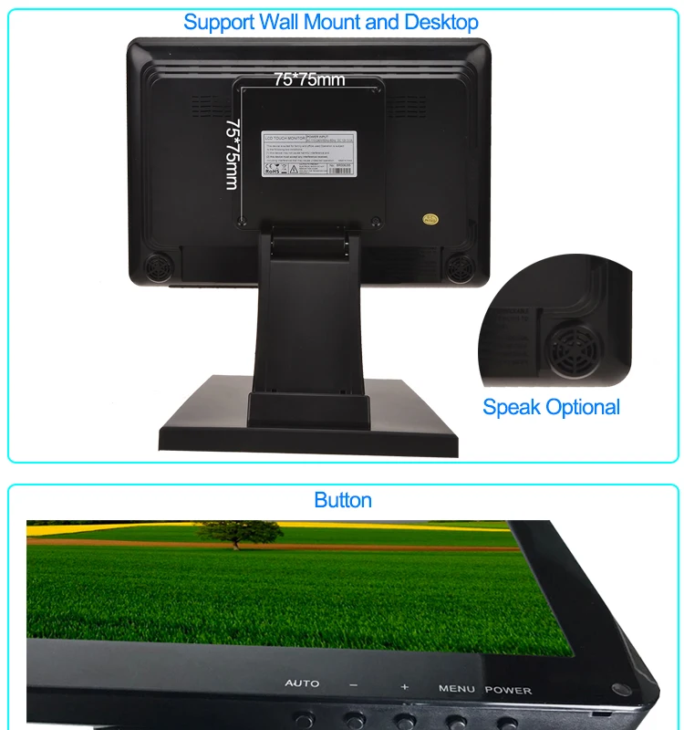 12 Inch Usb Touchscreen Monitor Widescreen 12.1 Inch Led Resistive ...