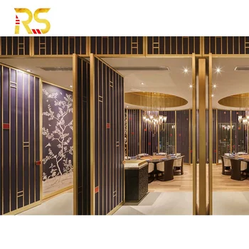 Restaurant Banquet Hall Entrance Stainless Steel Wood Decorative Door ...