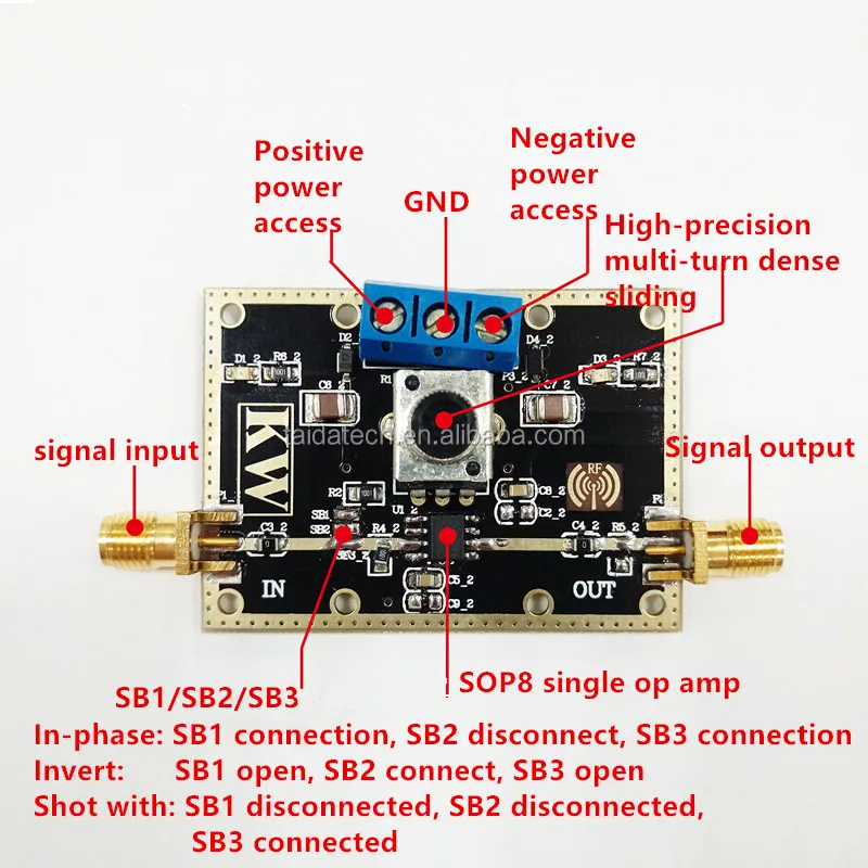 Taidacent-Amplificador de banda ancha OPA690, 500MHz, realimentación de voltaje, Op Amp, 60dB ...