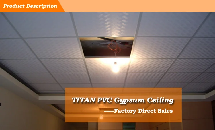 Suspended PVC Laminated Gypsum Ceiling Tiles for Hotels