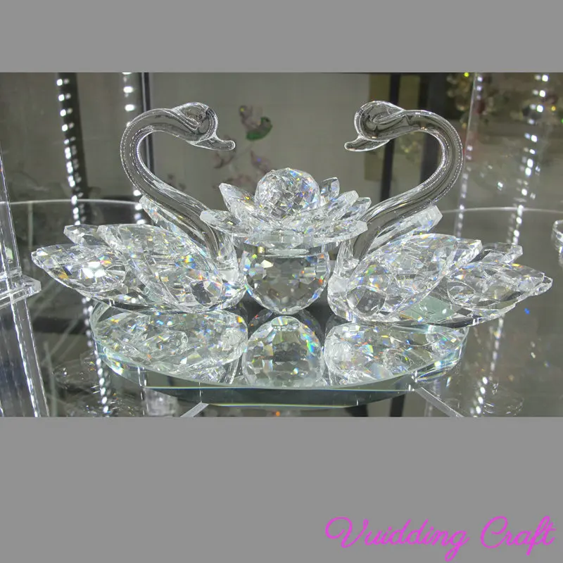 Beautiful Crystal Sparkle Double Swans With Flower For Wedding ...