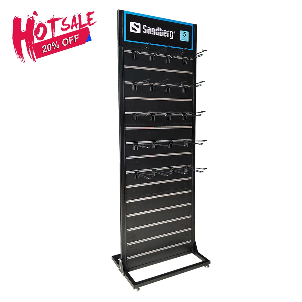 Retail Store Shop Floor Stand Freestanding Slat Wall Display Rack - Buy ...