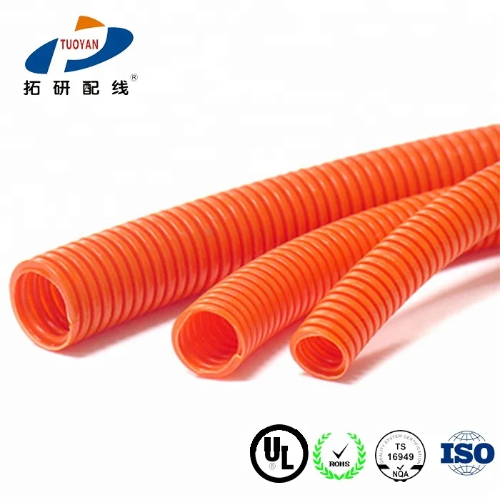 Customizable Specifications Flexible Orange Color Pa6 Corrugated Wire ...