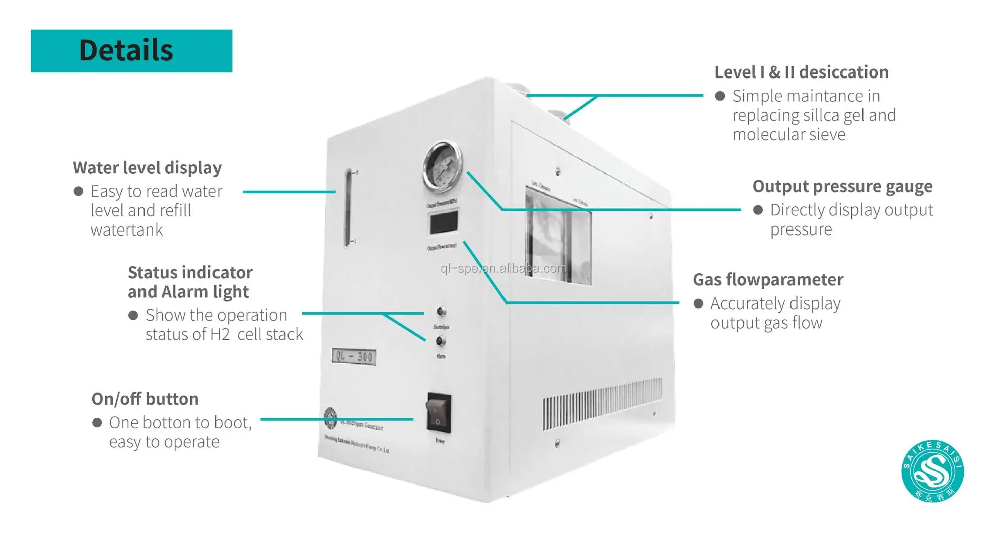2000ml/min Pure Hydrogen Generator Lab Gc H2 Production - Buy Water ...