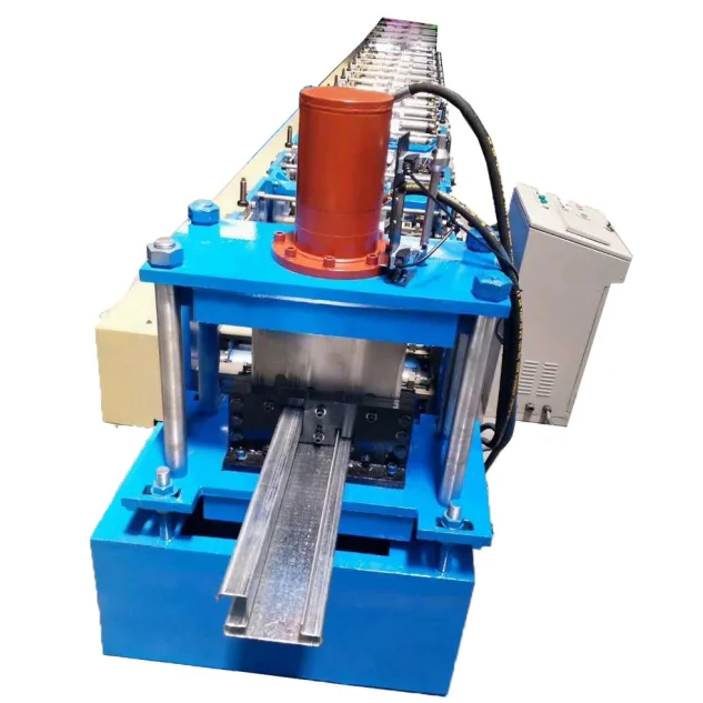 Full Automatic Steel Roller Shutter Door Frame Roll Forming Machine PLC Engine Core Guide Rail ...