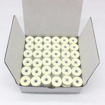 White Color Pre-wound Bobbin Thread Paper Side 70d/2 L Size Polyester ...