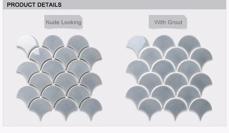 Interior Design Kitchen Decor Gray Simple Crackle Mosaic Fish Scale ...