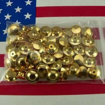 Gold Brass Locking Lapel Pin Back Clutch Clasp Fastener For Badges ...