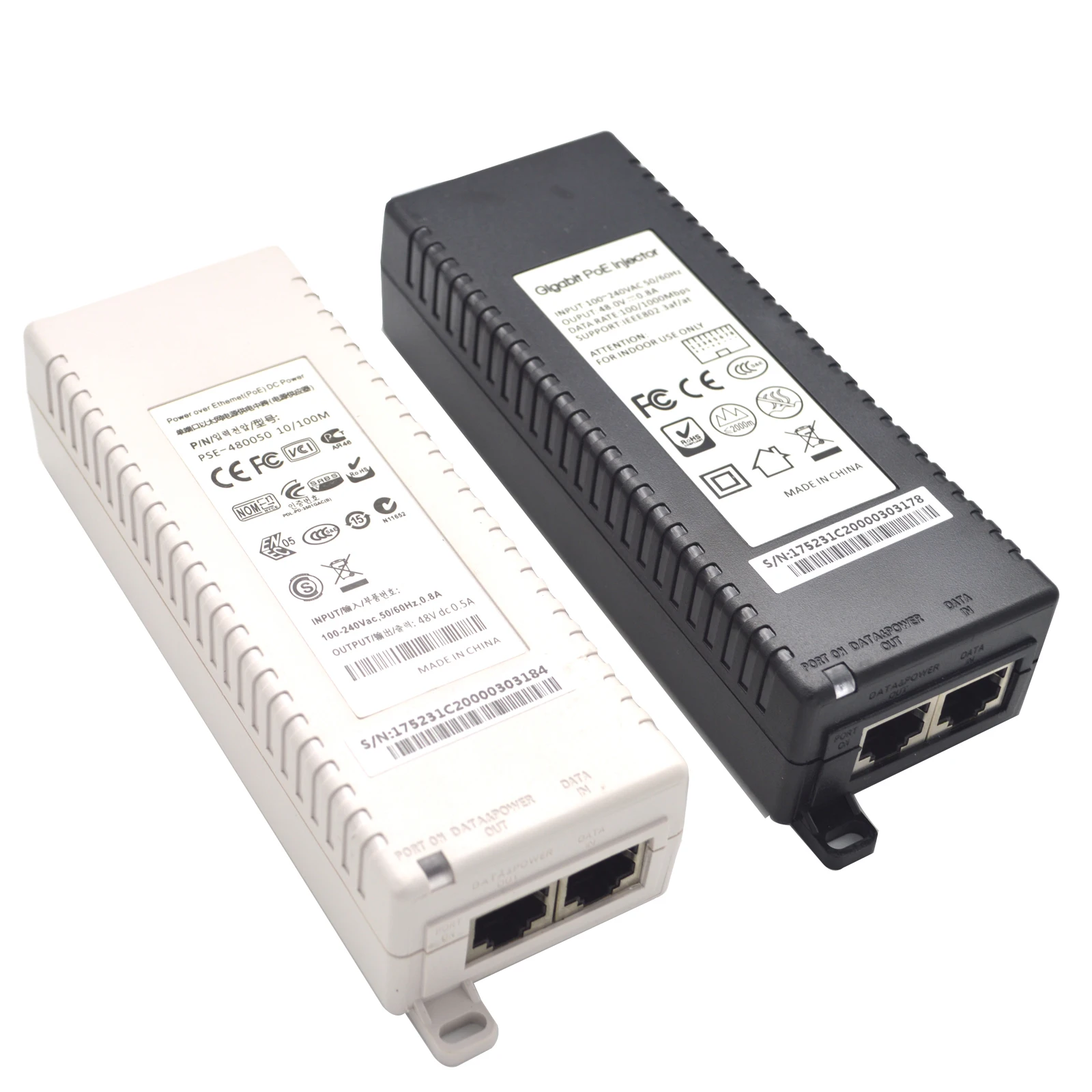 48v Desktop Poe Injector Active 1000mbps And 56v Desktop Poe Power ...