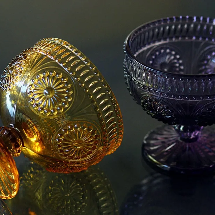 Wholesale glassware Suppliers Handmade Colored Glass Goblet Drinking ...