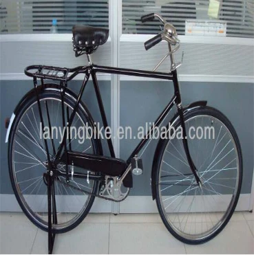 28 Inch Black Dutch Bicycle with Soft-Tail Frame & Disc Brake | 6-Speed ...