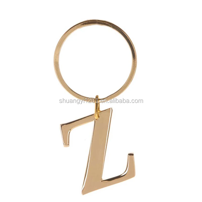 Letter Z Keychain New Products Alphabet Letters Keychain Metal Key Ring ...