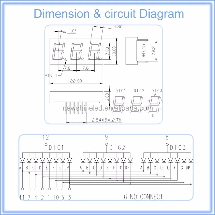 LED 7-Segment Display - Triple 3 Digits for Digital Signs