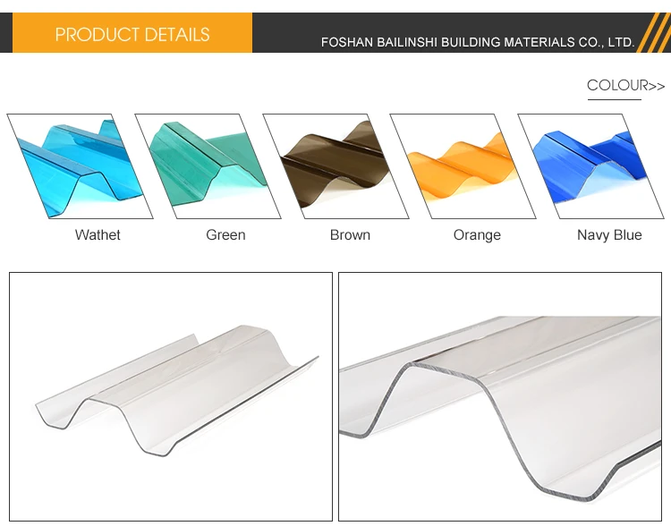 1mm Trapezoidal Wave Sheet Polycarbonate for Transparent Roofing