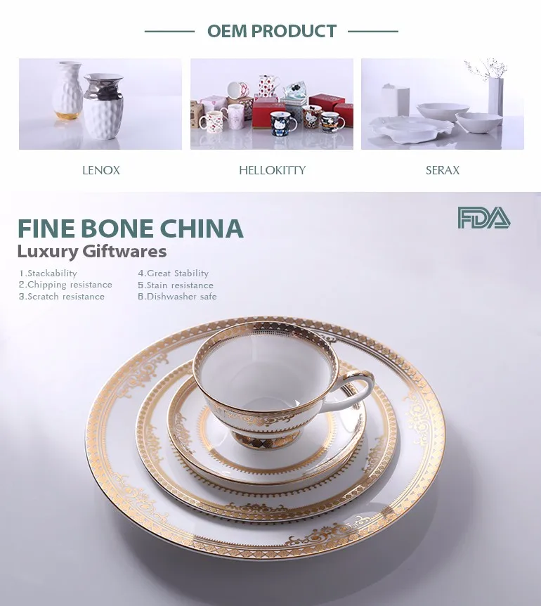 Classic Royal Bone China Dinner Set - Luxury Turkish Gold Rim Porcelain ...