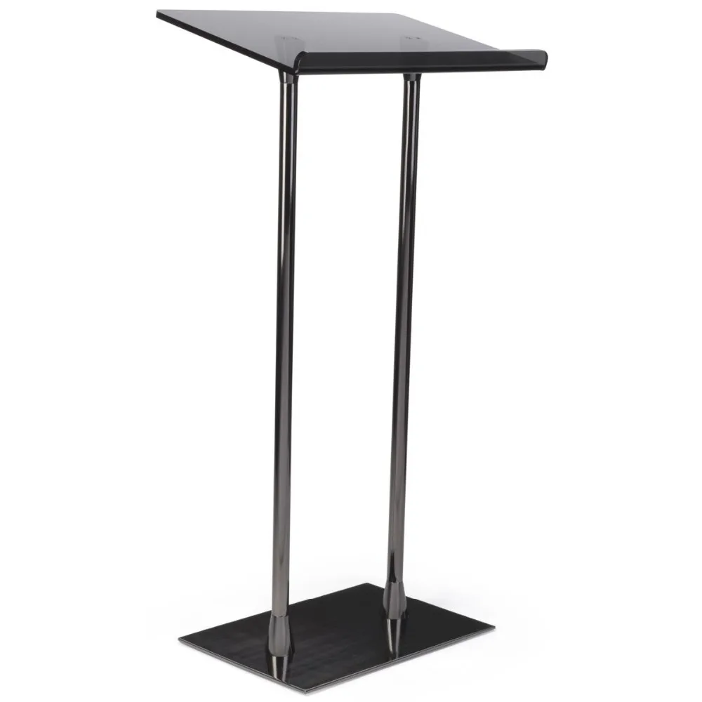 Acrylic Pulpit Lectern - Clear Top Surface Silver Glass