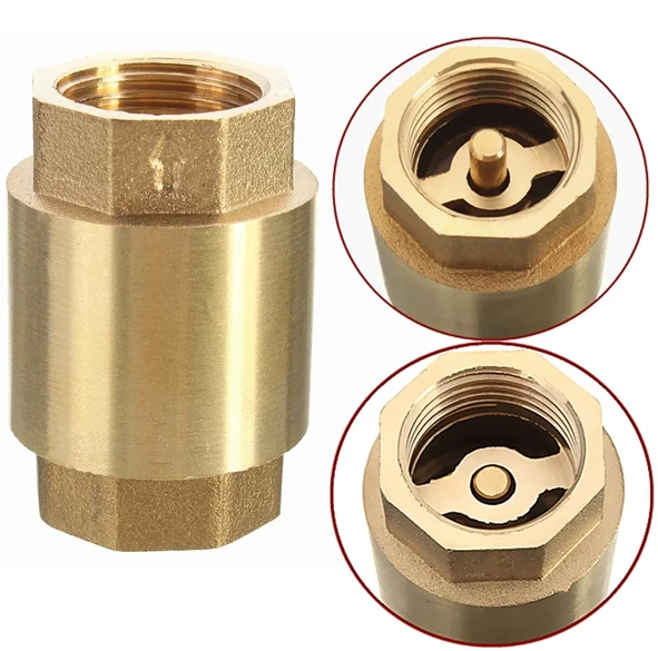 1/2 Inch NPT Vertical In-Line Spring Loaded Brass Check Valve| Alibaba.com