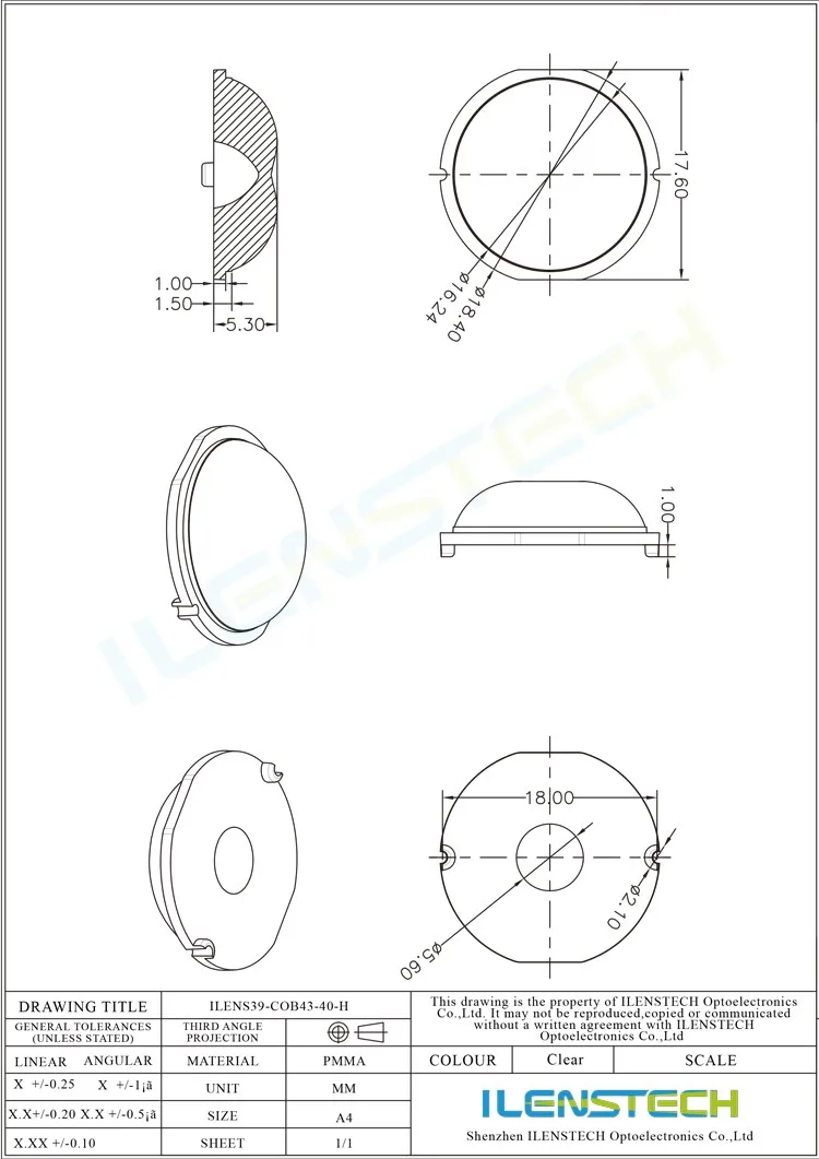 Ilenstech LED Backlight TV Lens - 160 Degree Viewing Angle