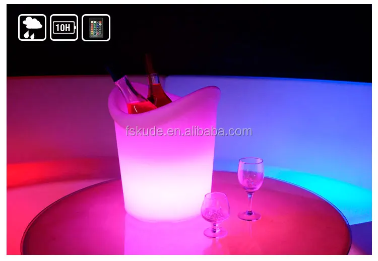 Wholesale Light up Plastic Beer Bucket Led Ice Buckets Wine Cooler for ...