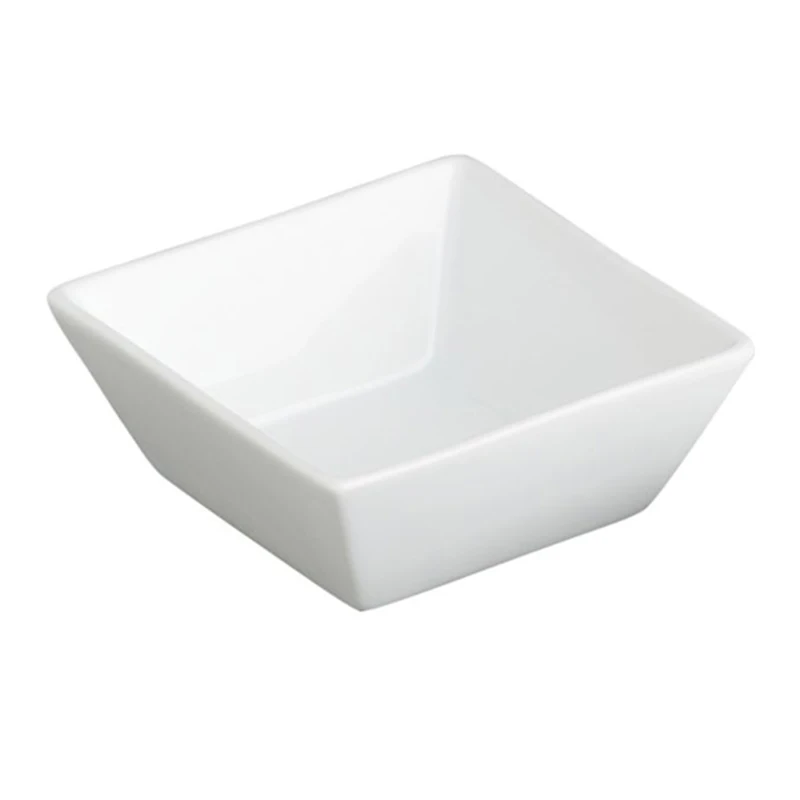 White Square Porcelain Deep Soy Sauce Dish for Home & Restaurant