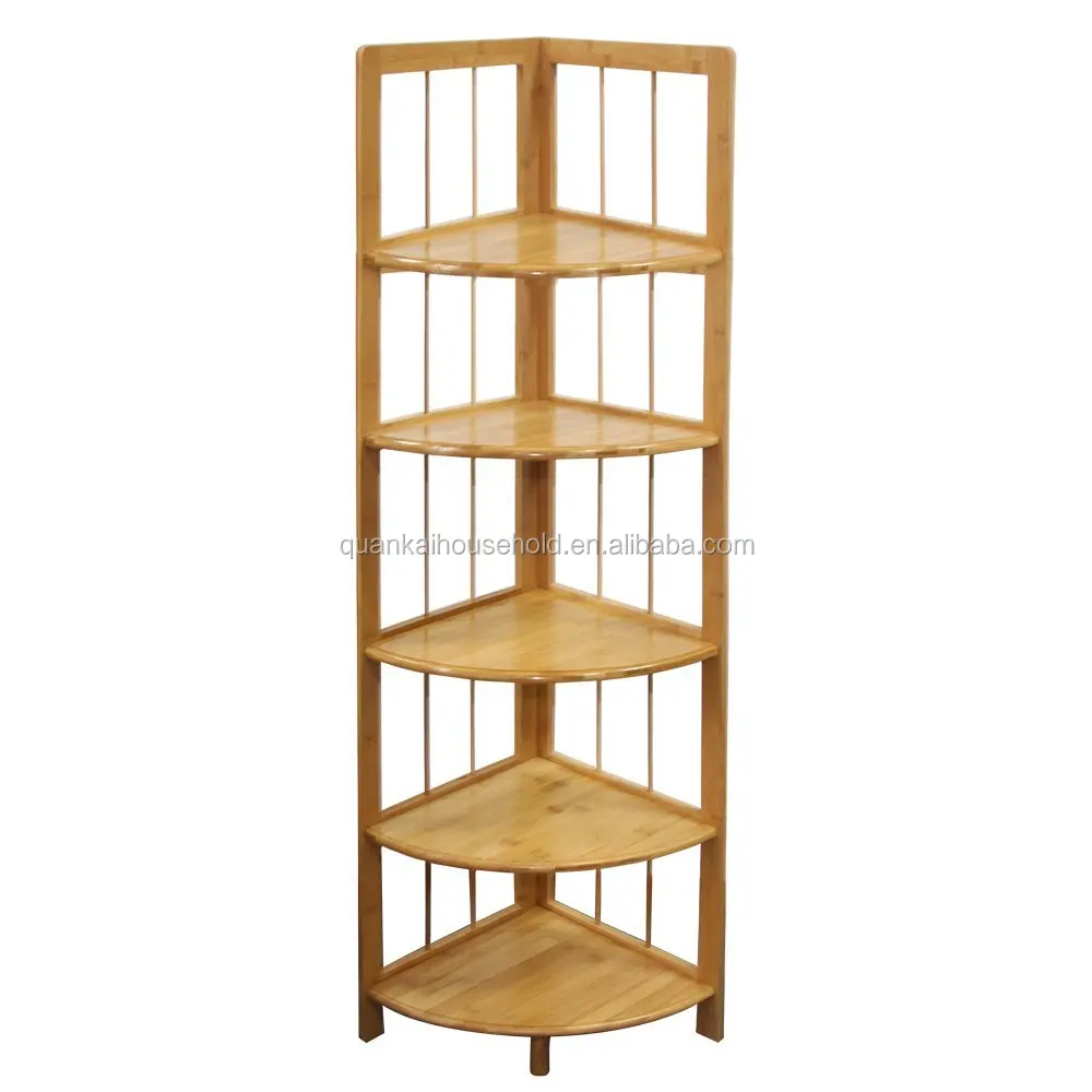 5-tier Bamboo Corner Shelf Bathroom Storage Corner Rack - Buy Bamboo ...