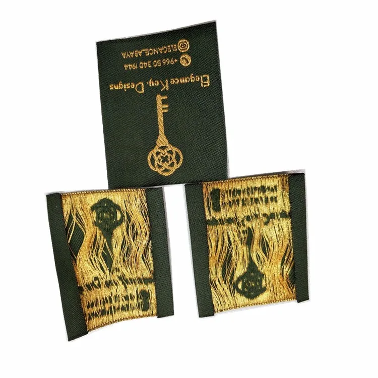 Design Custom Letters Size Name Logo Center Fold Garment Neck Woven ...