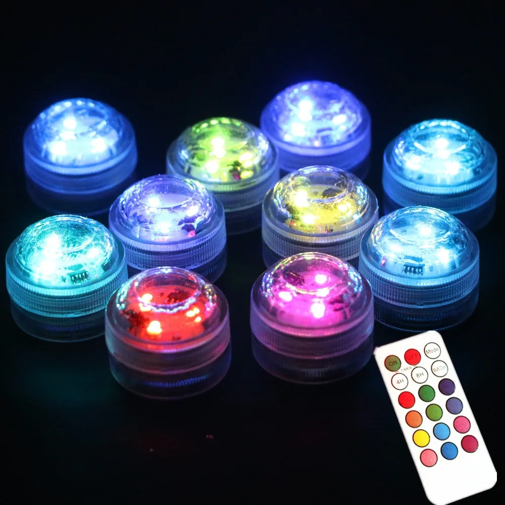 Promotion Led Mini Remote Control Waterproof Submersible Light For Vase ...
