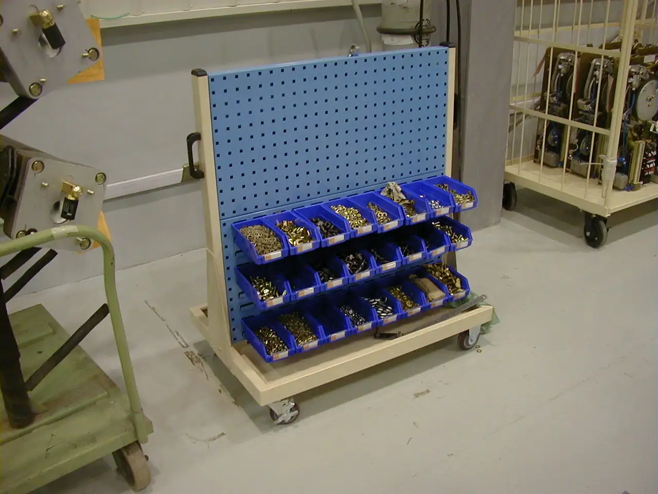 Mobile Double Sided Floor Wall Mount Panel Rack - 24 to 128 Bins