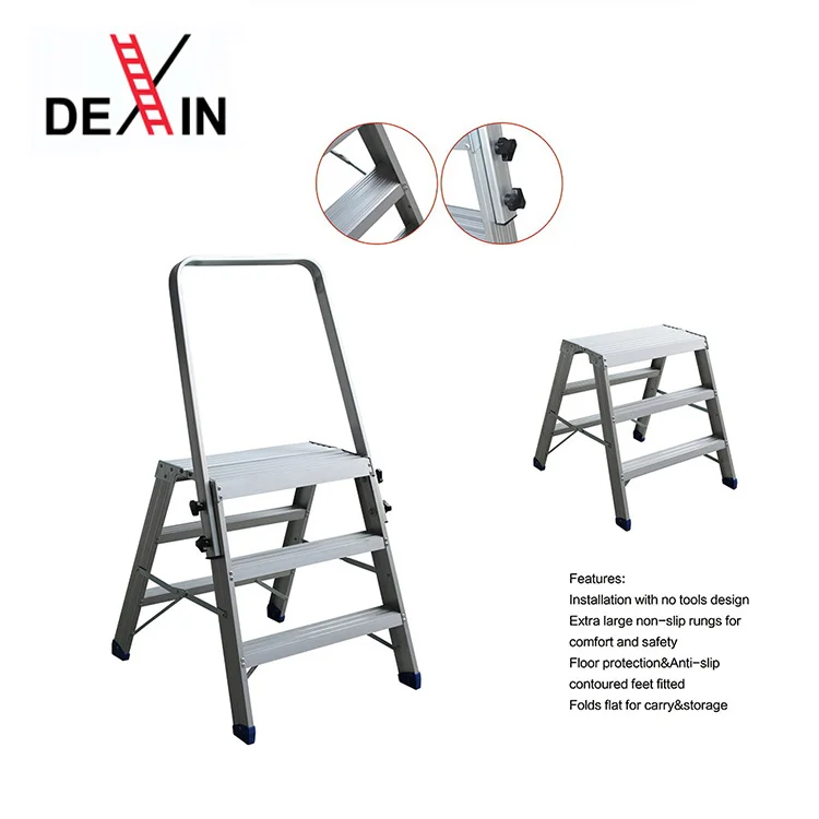 Universal Ladder Rail A-Frame Step Ladder Safety Handrail Attachment ...