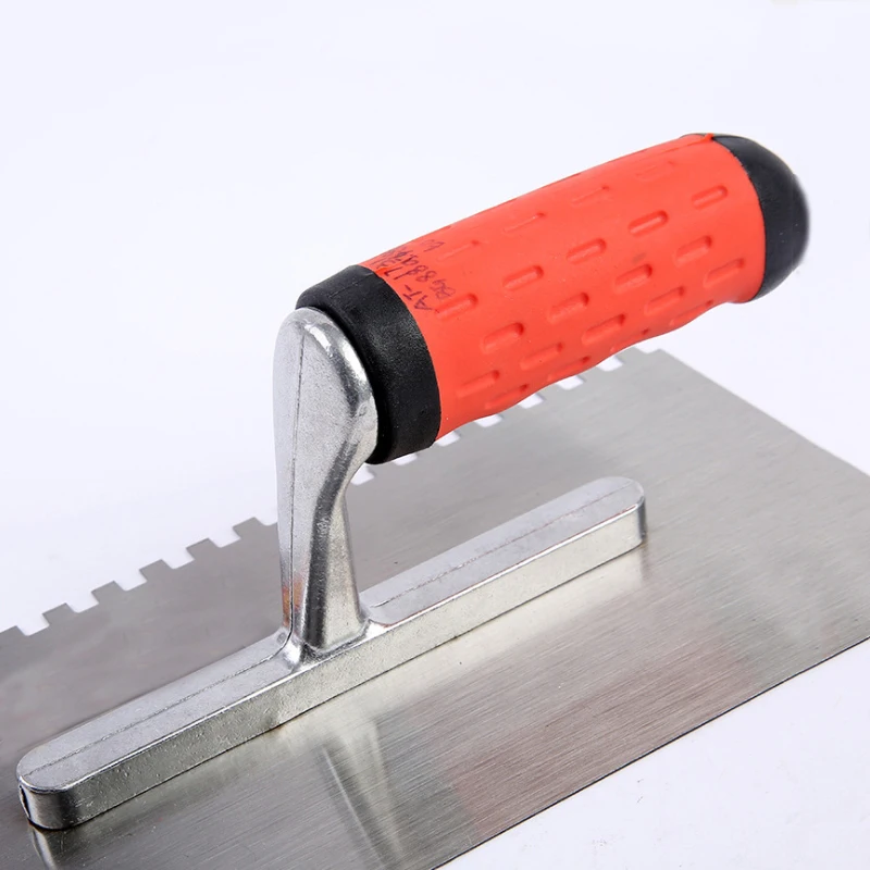 Flat Smear Stainless Steel Bricklay Trowel - Serrated Hand Tool for ...
