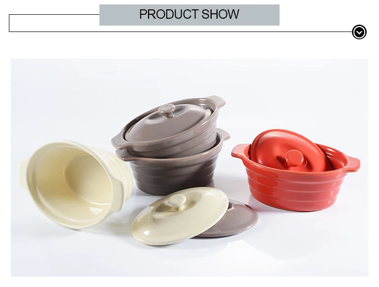 Oval Mini Stoneware Baking Ceramic Pudding Bowl Cookware
