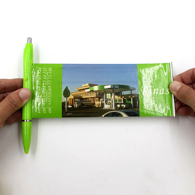 Customized Advertising Promotion Banner Pen with Roll Out Paper