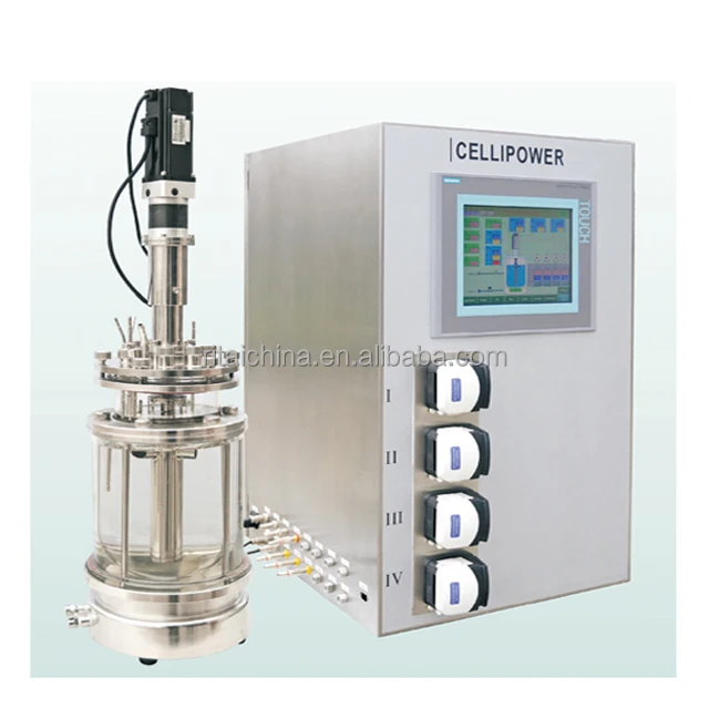 Microcarrier Cell Culture Bioreactor Automatic Laboratory Glass ...
