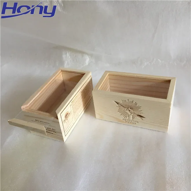 Unfinished Small Wooden Gift Display Box with Sliding Lid
