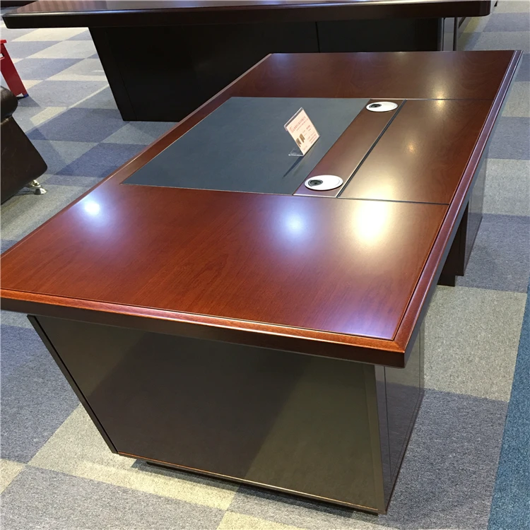 MDF Veneer Executive Office Furniture - Solid Wood Desktop