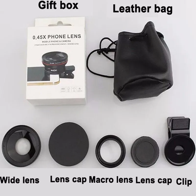 Universal Clip On Smartphone Zoom Lens 12.5x Macro 0.45x Super Wide Angle Lens Phone For ...