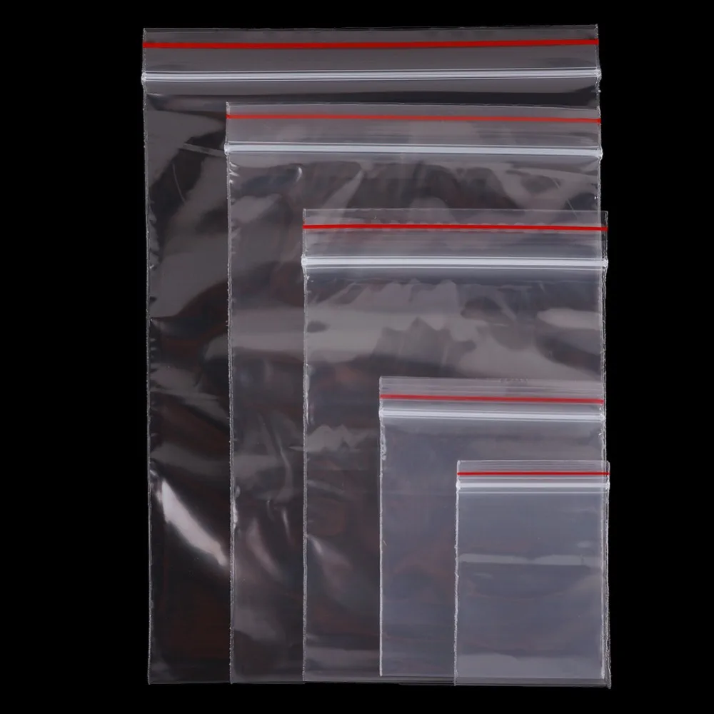 Red Ziplock Bags - Press and Seal Plastic Bags for Food