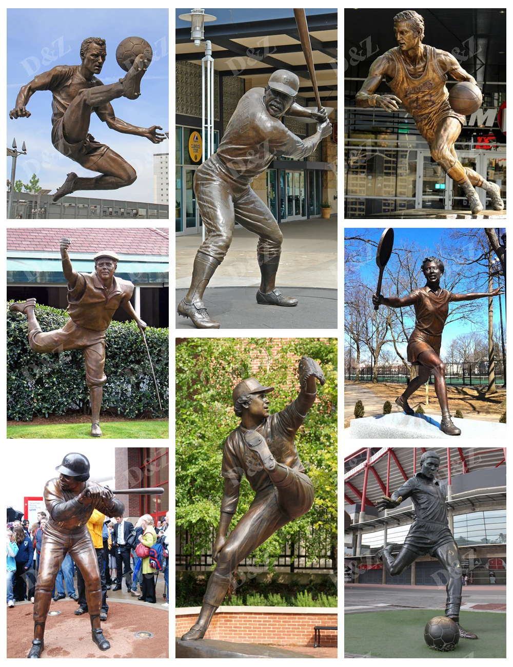 Life Size Modern Design Outdoor Landscape Baseball Player Garden Statue ...