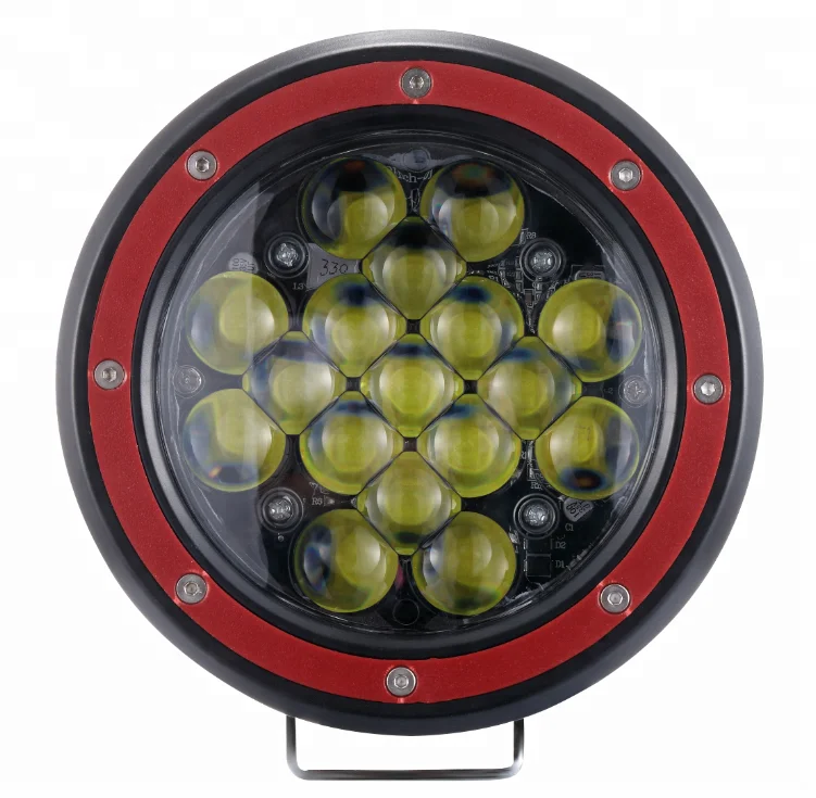Red/Black Trim Auto Lighting System 12V 51W Round Led Auxiliary Driving ...